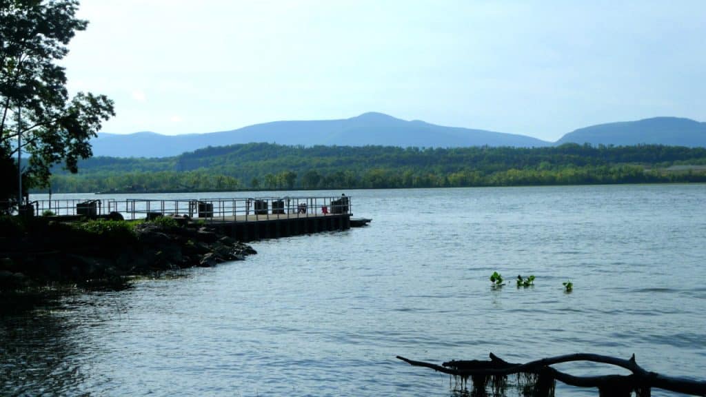 A Hudson River boat launch in Germantown NY